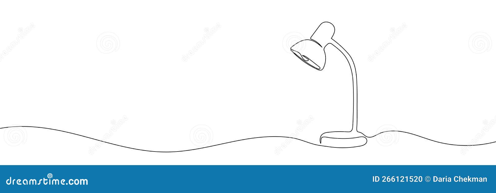 Continuous Line Drawing Table Lamp Stock Vector - Illustration of ...