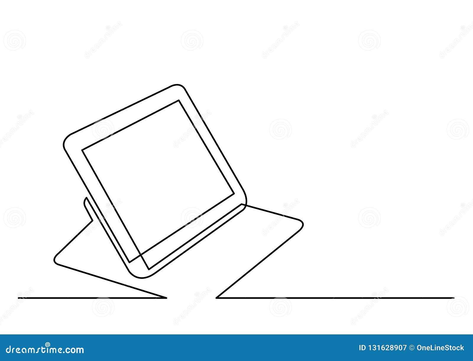 Continuous Line Drawing of Tablet Stock Vector - Illustration of ...