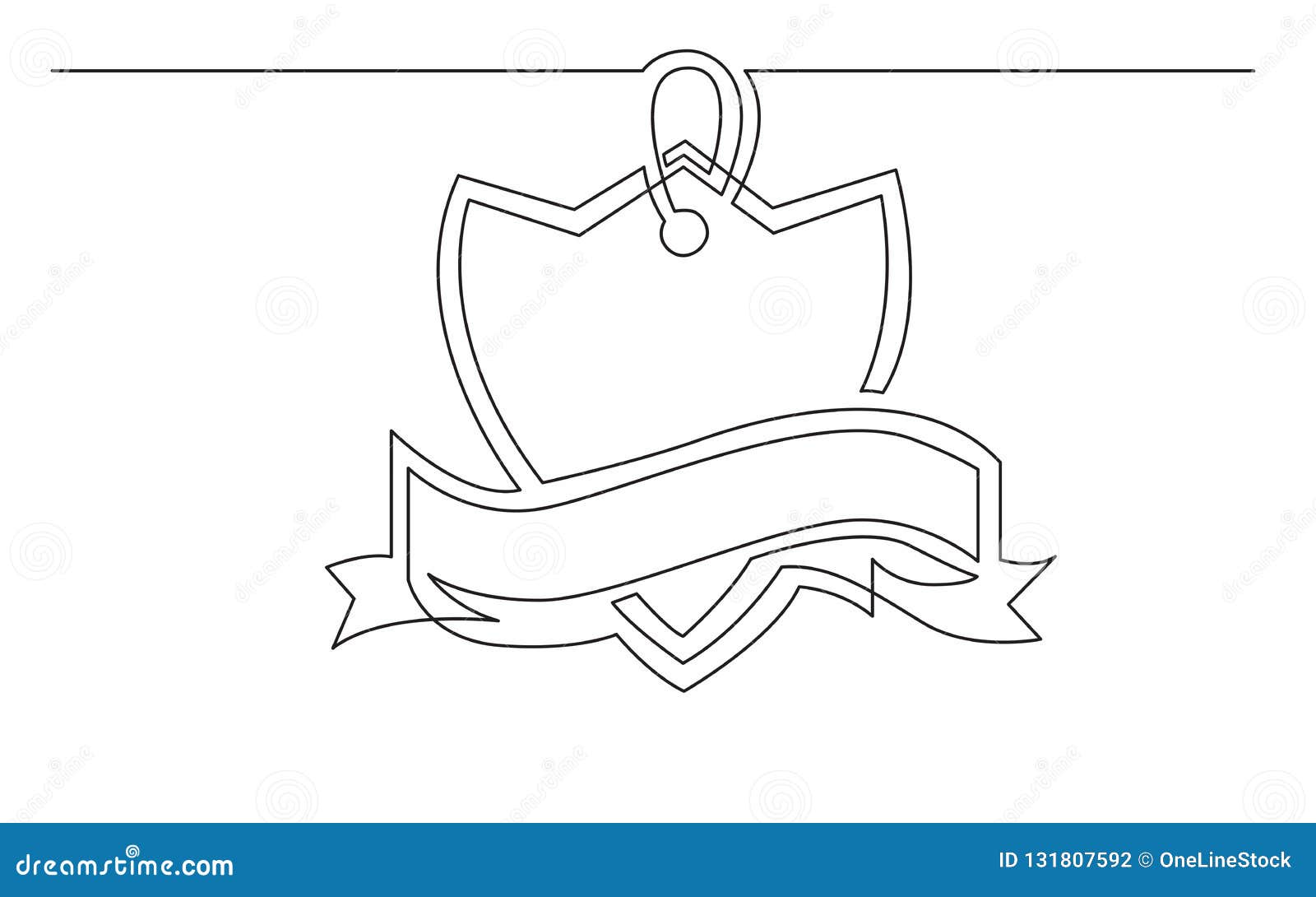 Continuous Line Drawing of Tag Label Design Stock Vector - Illustration ...