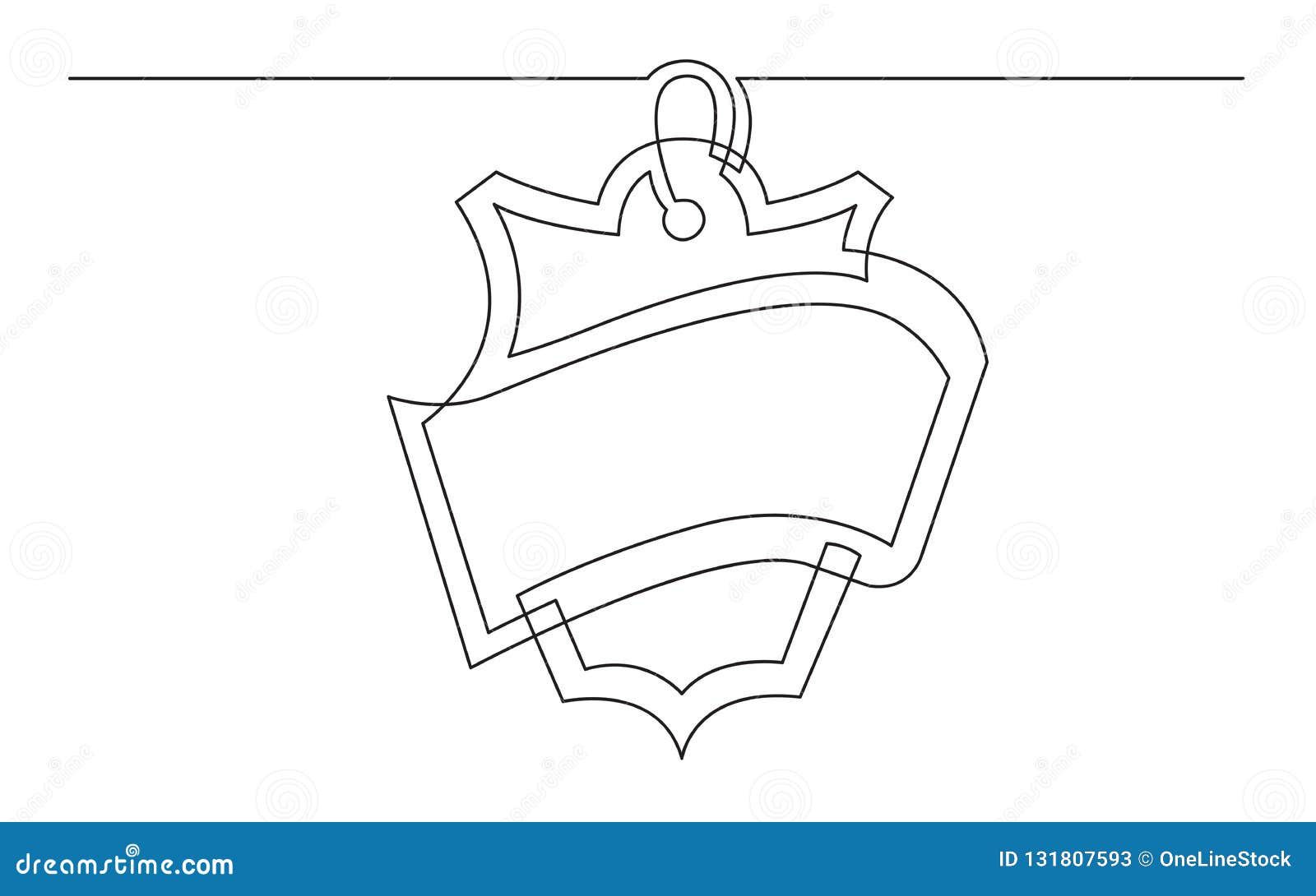 Continuous Line Drawing of Tag Label Design Stock Vector - Illustration ...