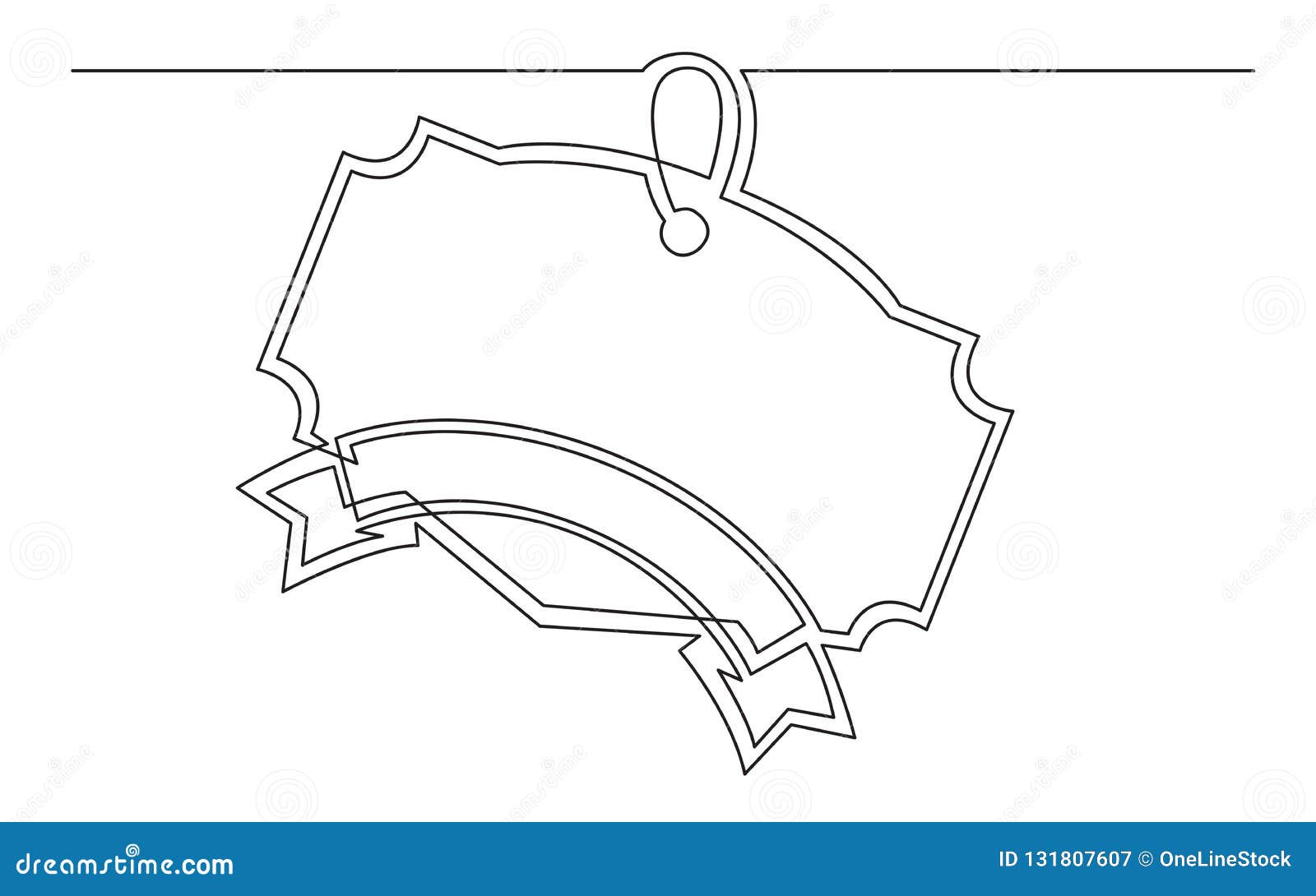 Continuous Line Drawing of Tag Label Design Stock Vector - Illustration ...