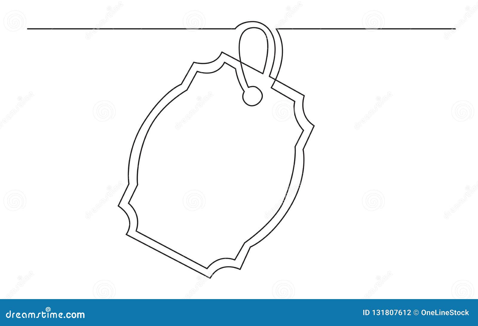 Continuous Line Drawing of Tag Label Design Stock Vector - Illustration ...