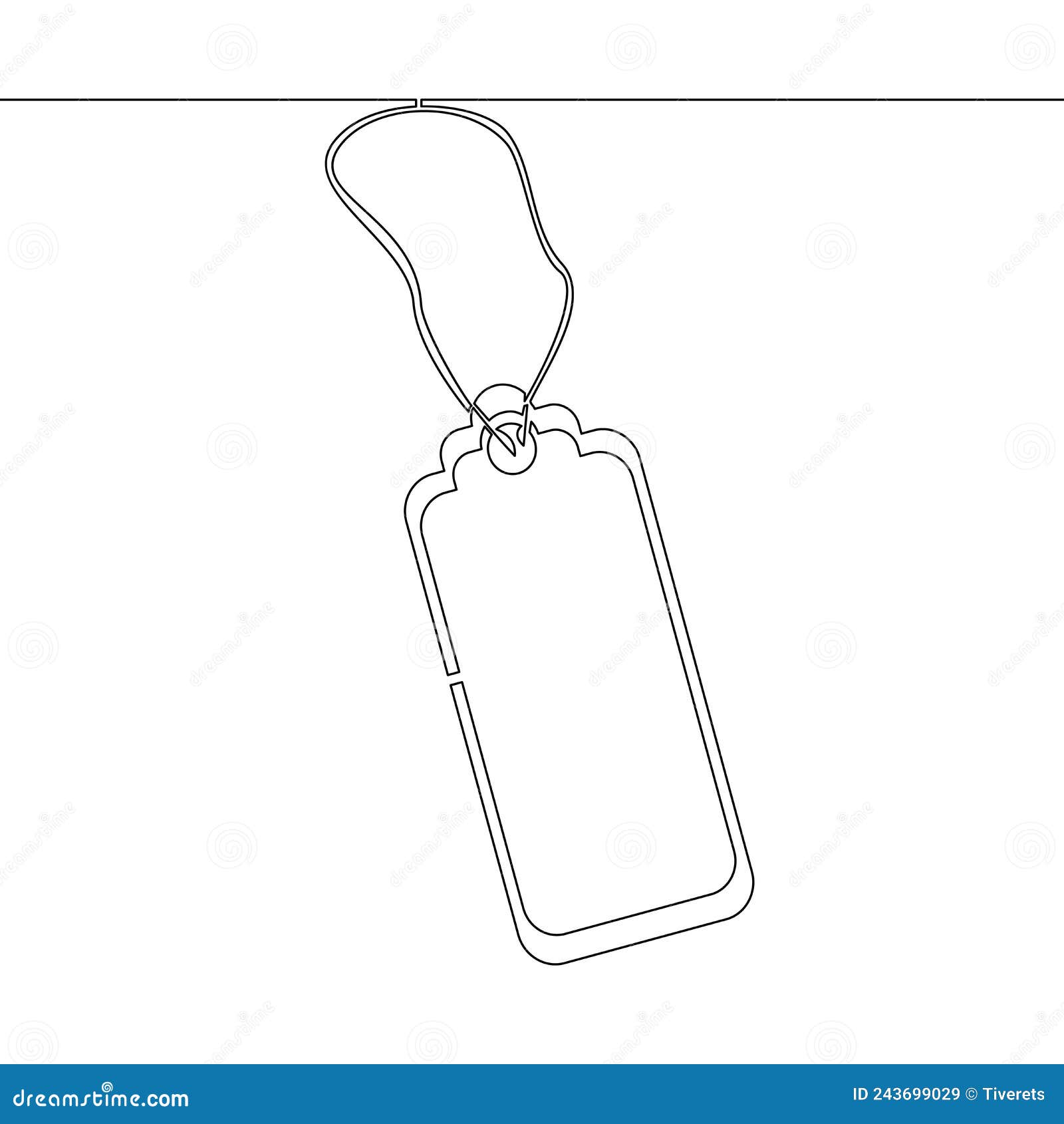 Continuous Line Drawing Tag Label Design Concept Stock Vector ...