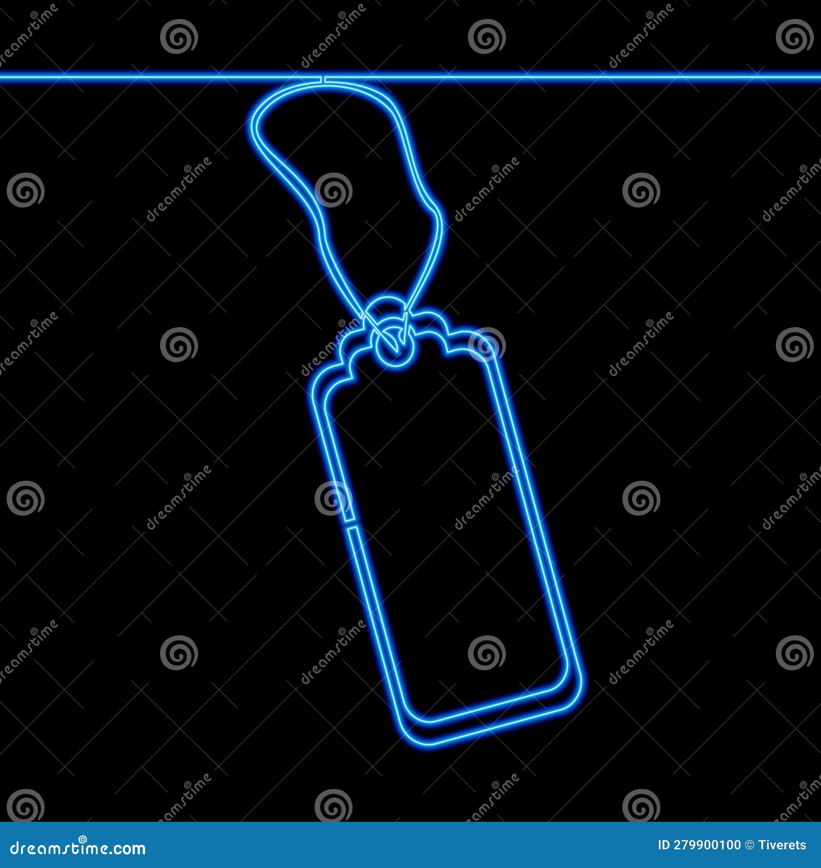 Continuous Line Drawing Tag Label Design Icon Neon Glow Vector ...