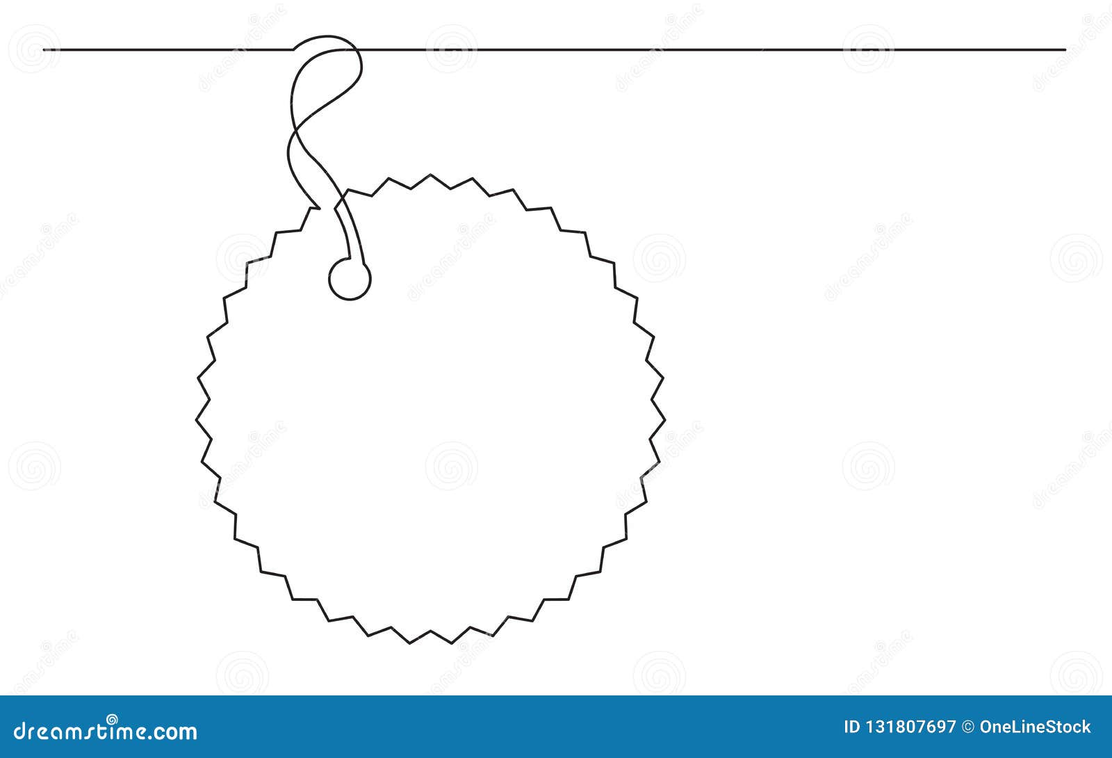 Continuous Line Drawing of Tag Label Design Stock Vector - Illustration ...
