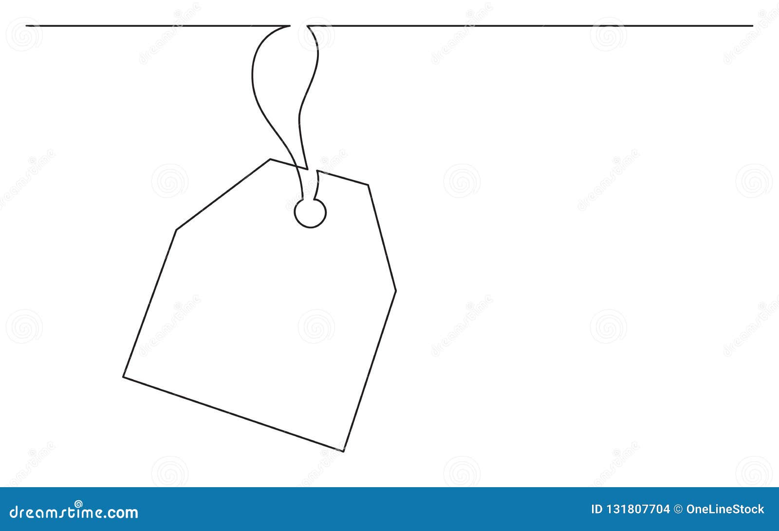 Continuous Line Drawing of Tag Label Design Stock Vector - Illustration ...