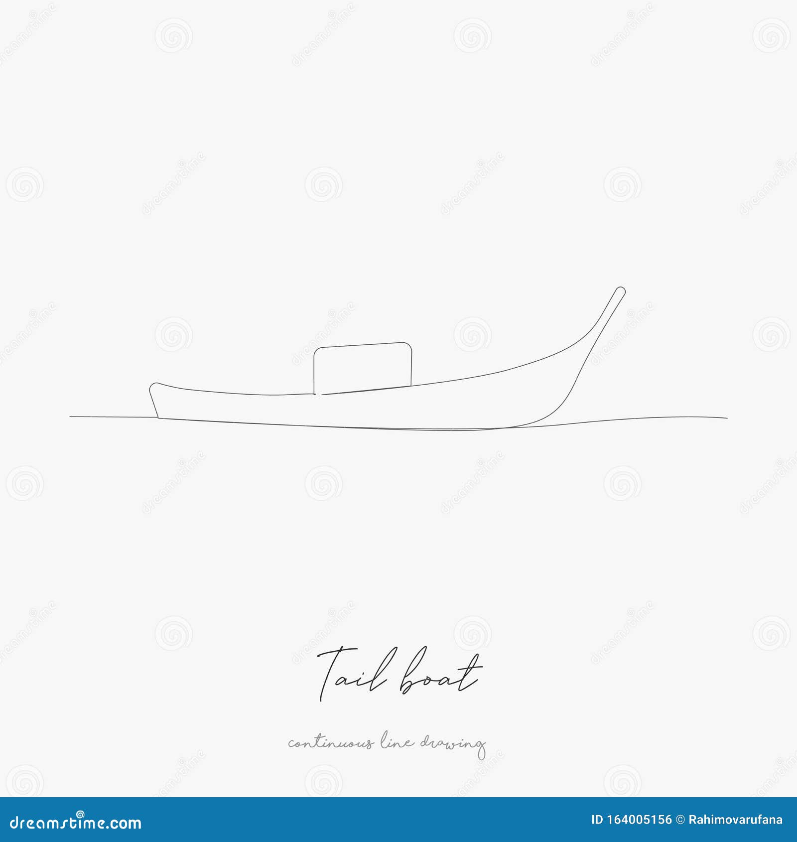 Continuous Line Drawing. Tail Boat. Simple Vector Illustration. Tail ...