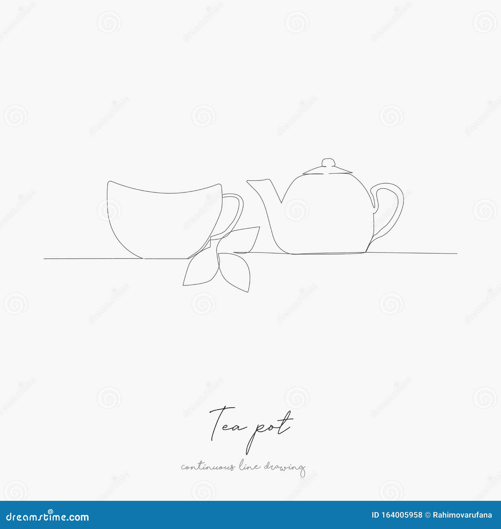 Continuous Line Drawing. Tea Pot. Simple Vector Illustration. Tea Pot ...