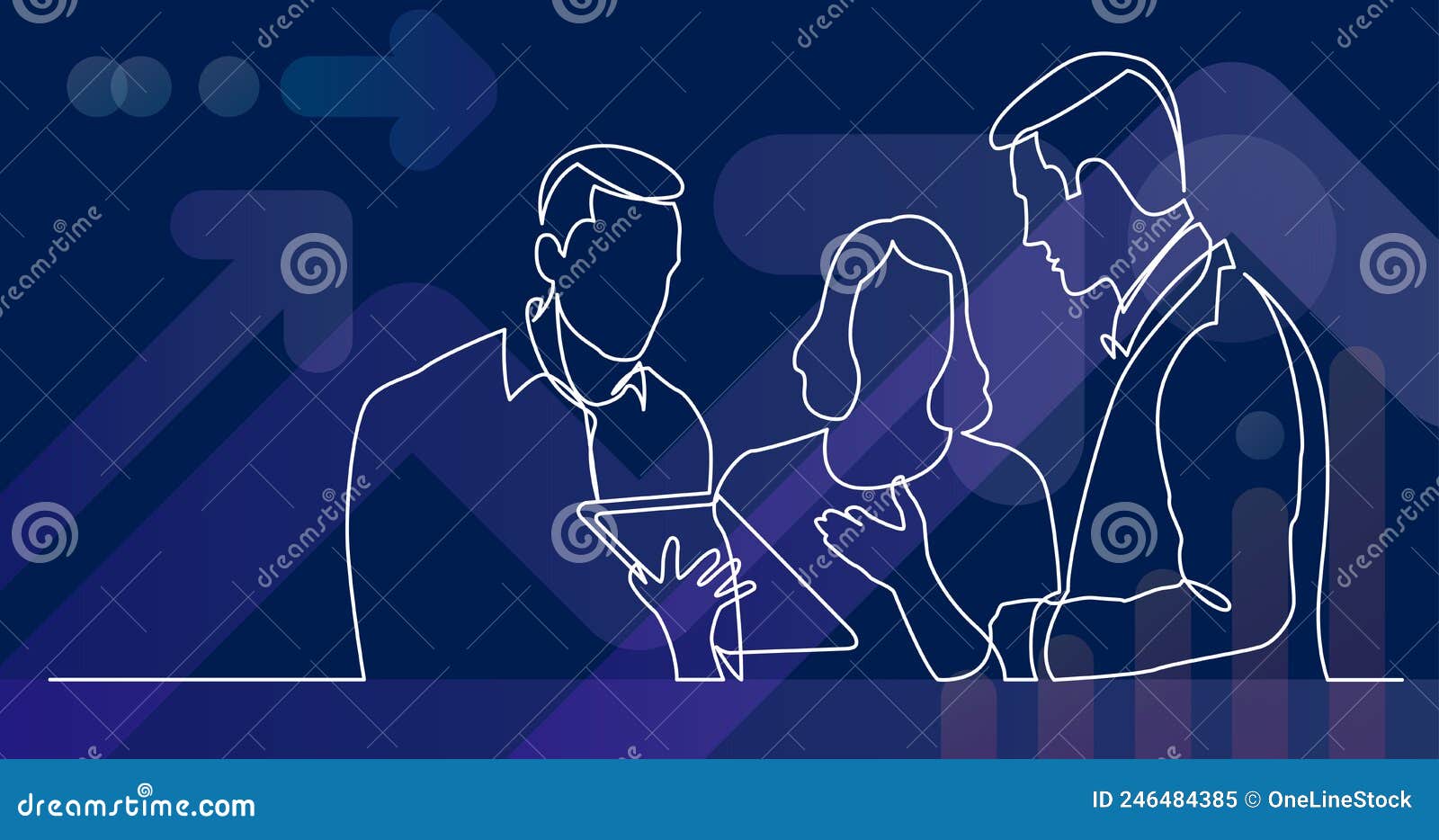 Continuous Line Drawing of Team Discussing Work Task Stock Vector ... Continuous Line Drawing of Team Discussing Work Task Stock Vector ...