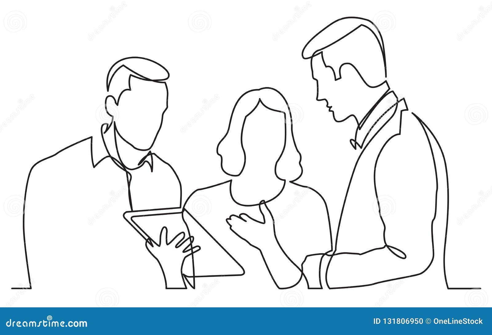 Continuous Line Drawing of Team Discussing Work Task Stock Vector ... Continuous Line Drawing of Team Discussing Work Task Stock Vector ...