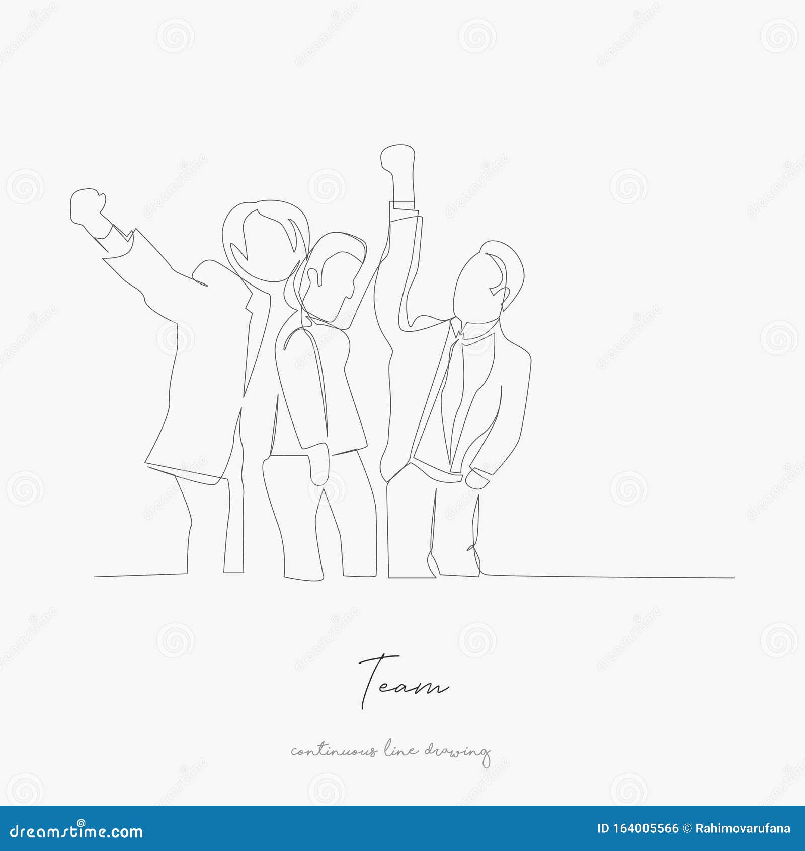 Continuous Line Drawing. Team. Simple Vector Illustration. Team Concept ...