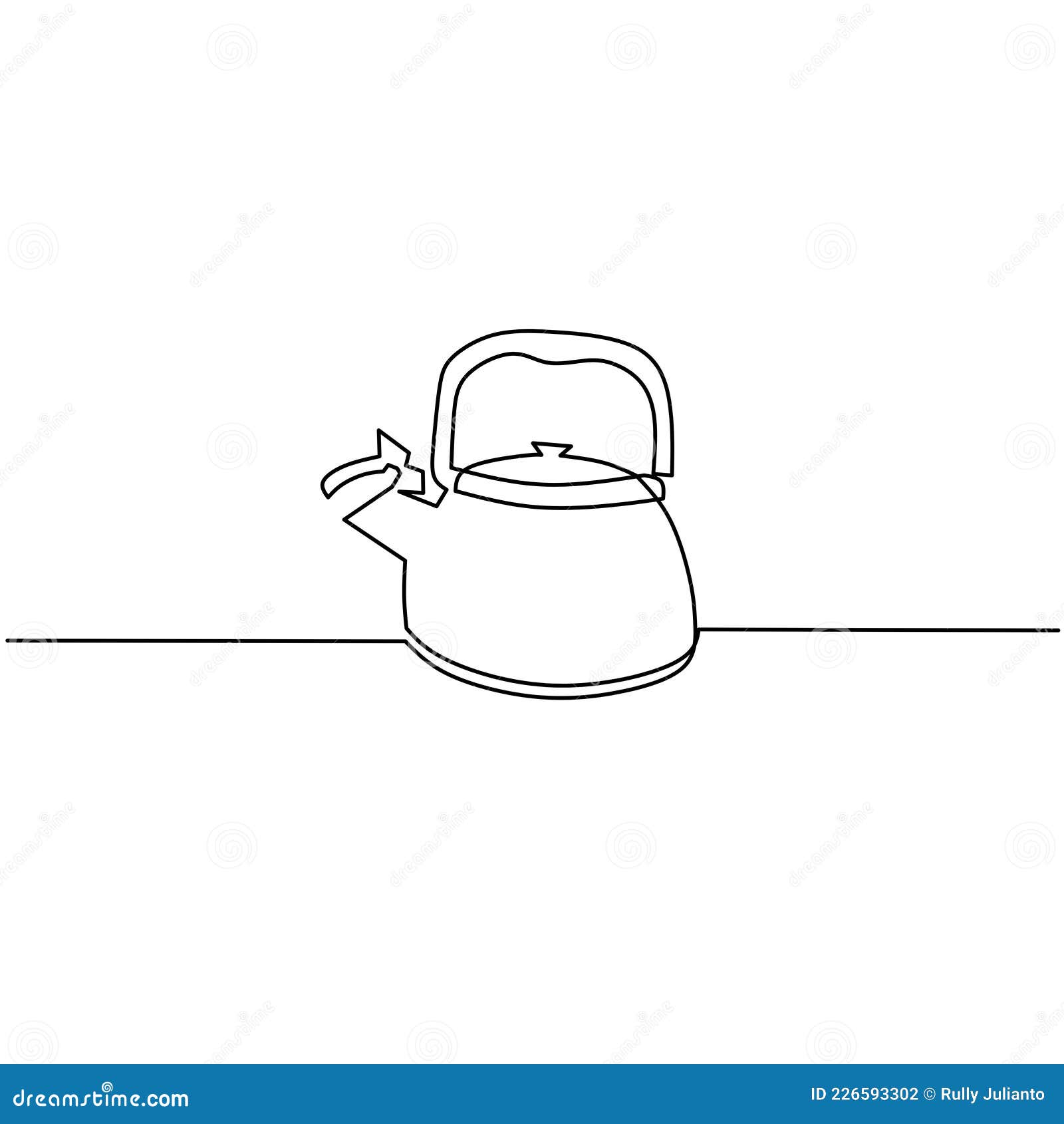 One line drawing of teapot stock vector. Illustration of kettle - 226593302