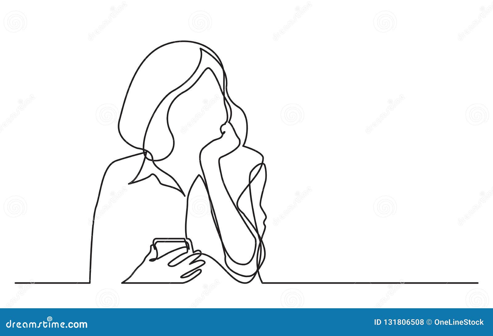 Thinking Girl Drawing