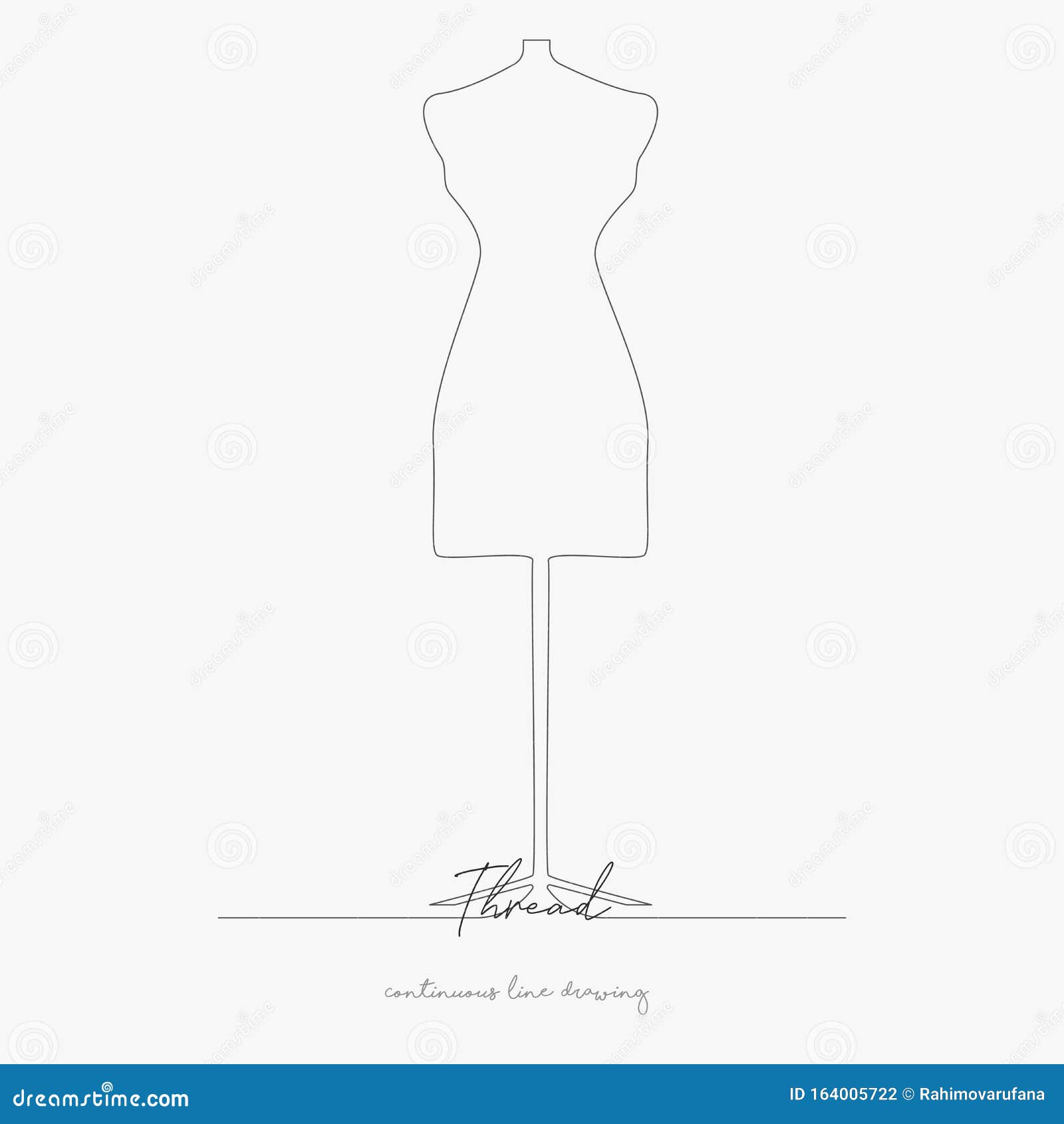 Continuous Line Drawing. Thread. Simple Vector Illustration. Thread ...