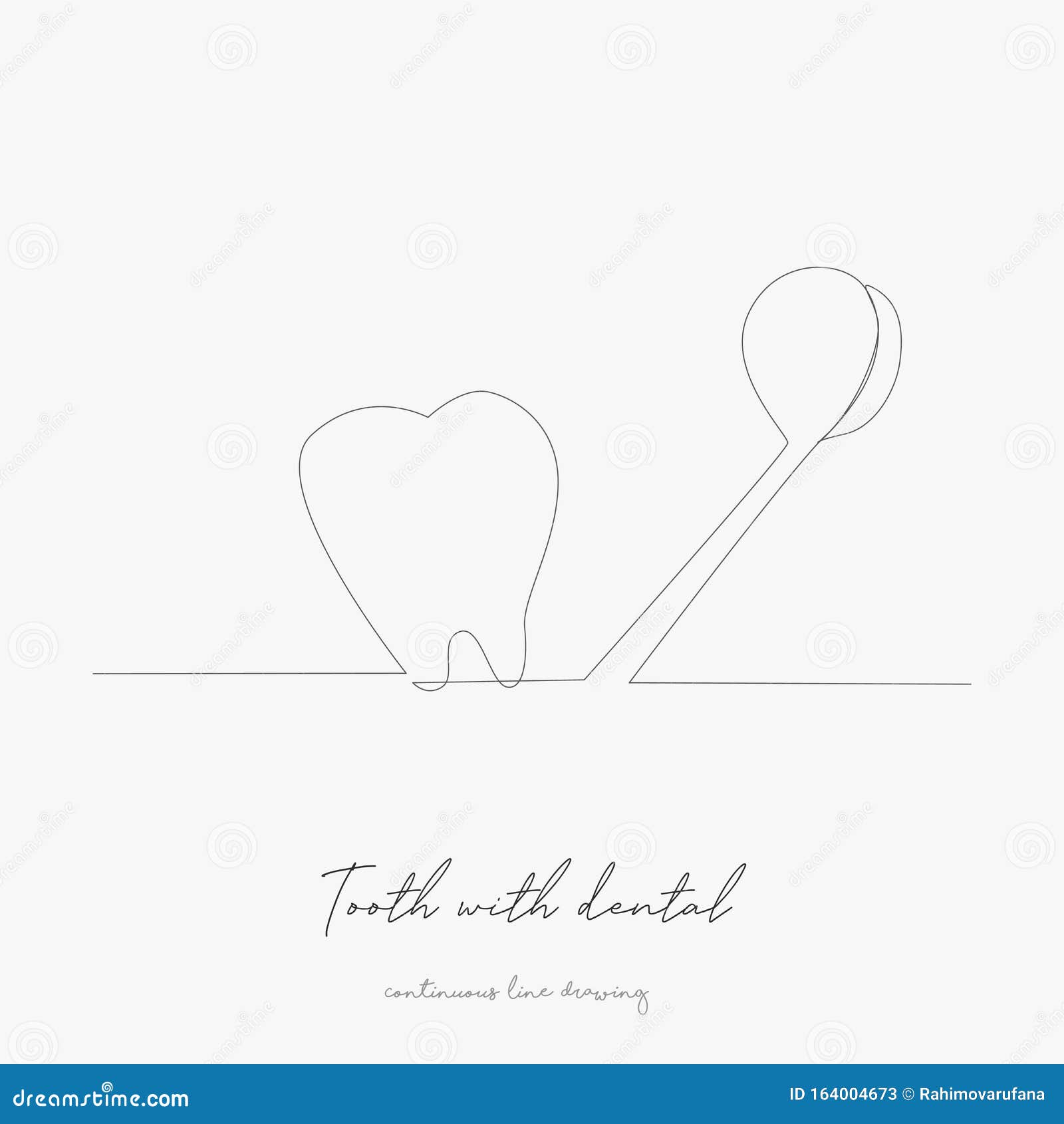 Continuous Line Drawing. Tooth with Dental. Simple Vector Illustration ...