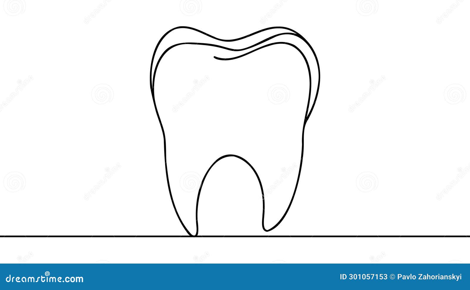 Continuous Line Drawing of Tooth. Tooth Line Icon. One Line Drawing ...