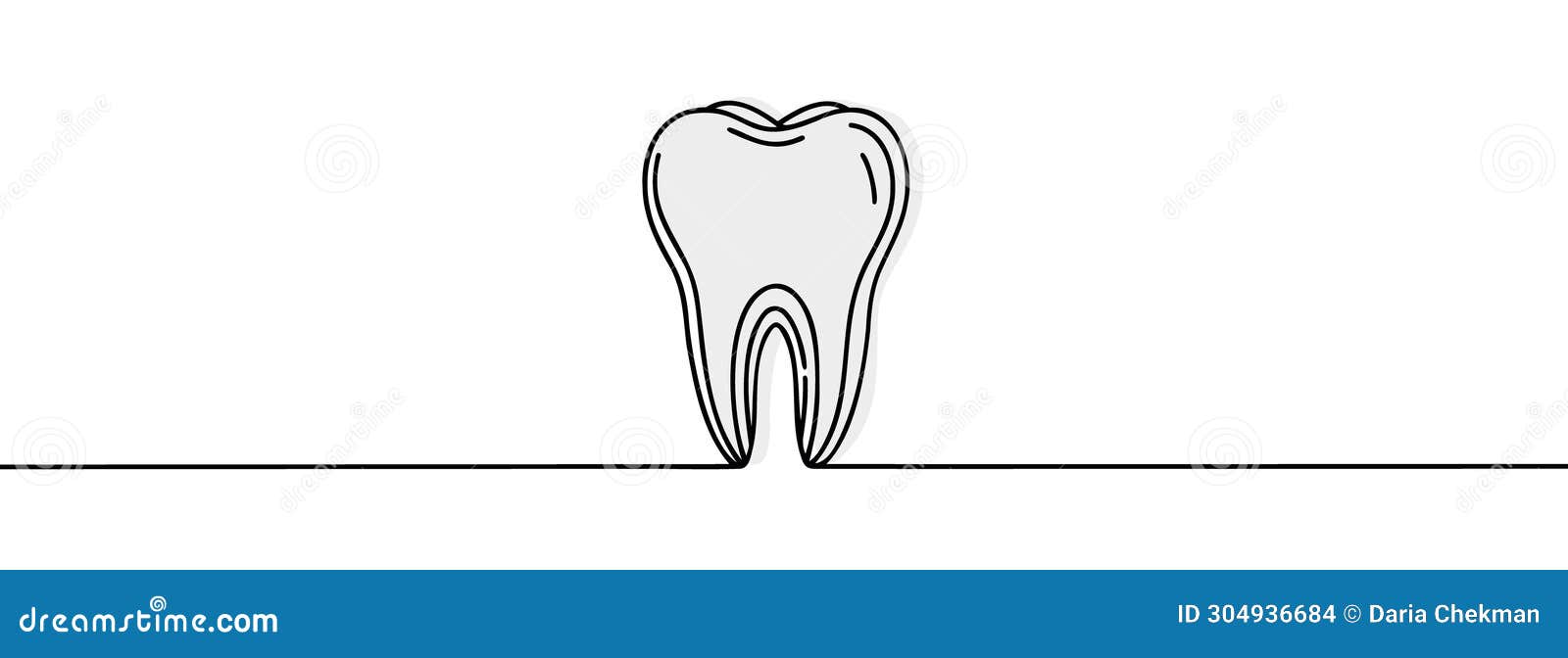Continuous Line Drawing of Tooth. Tooth Line Icon. One Line Drawing ...