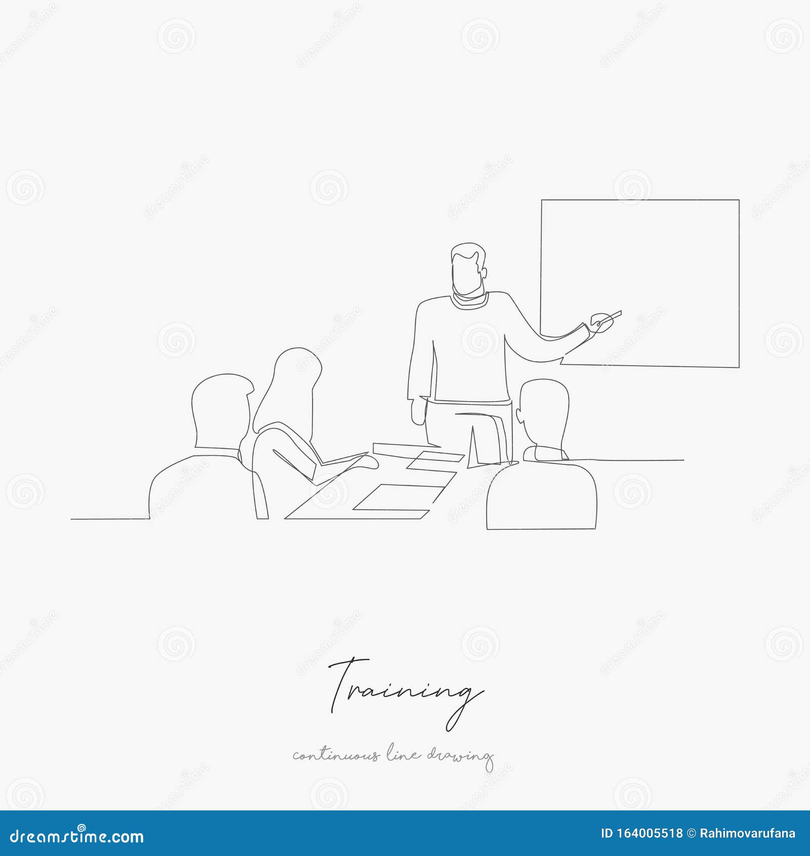 Continuous Line Drawing. Training. Simple Vector Illustration. Training ...
