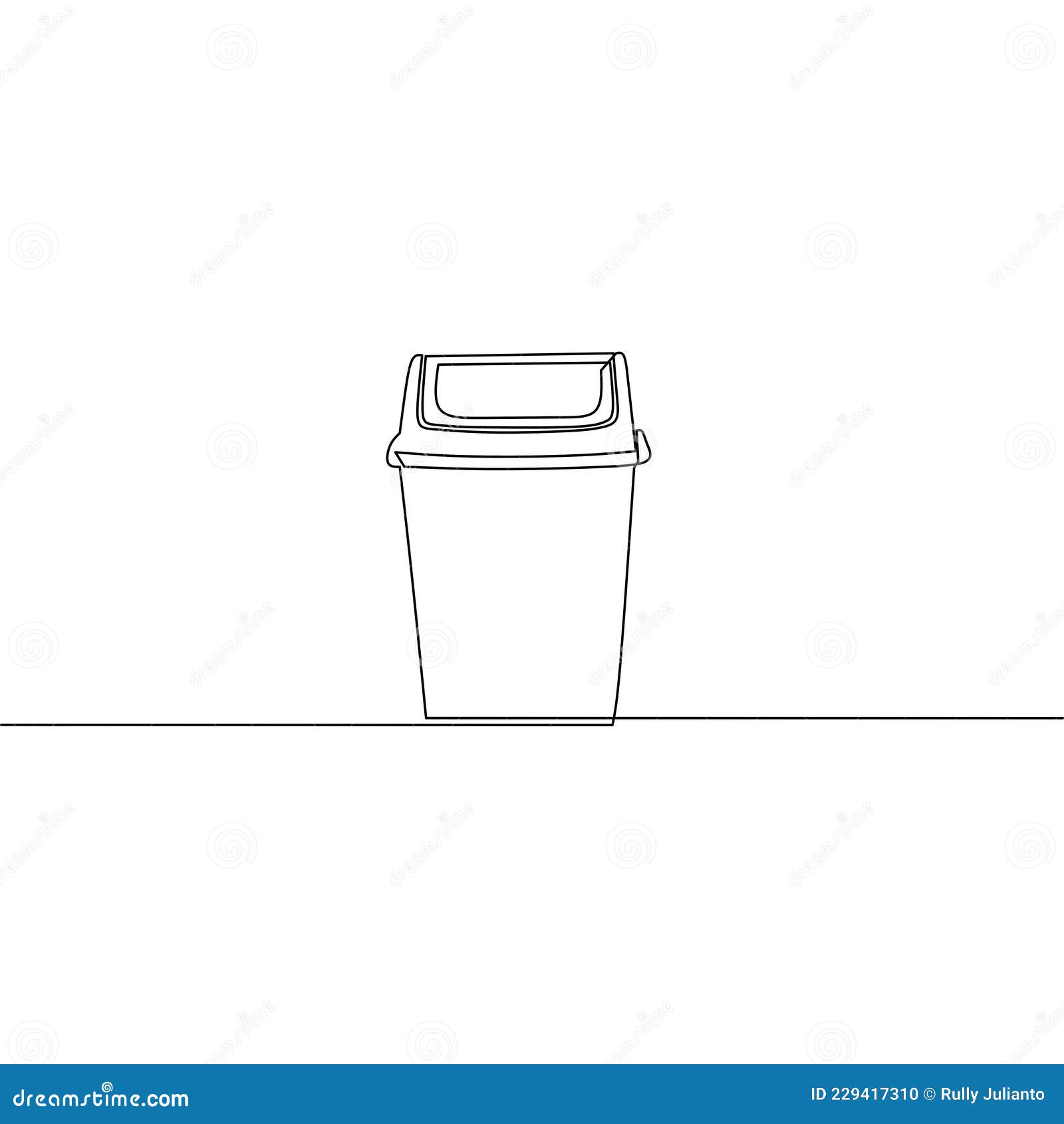 One Line Drawing of Trash Can Stock Vector - Illustration of container ...