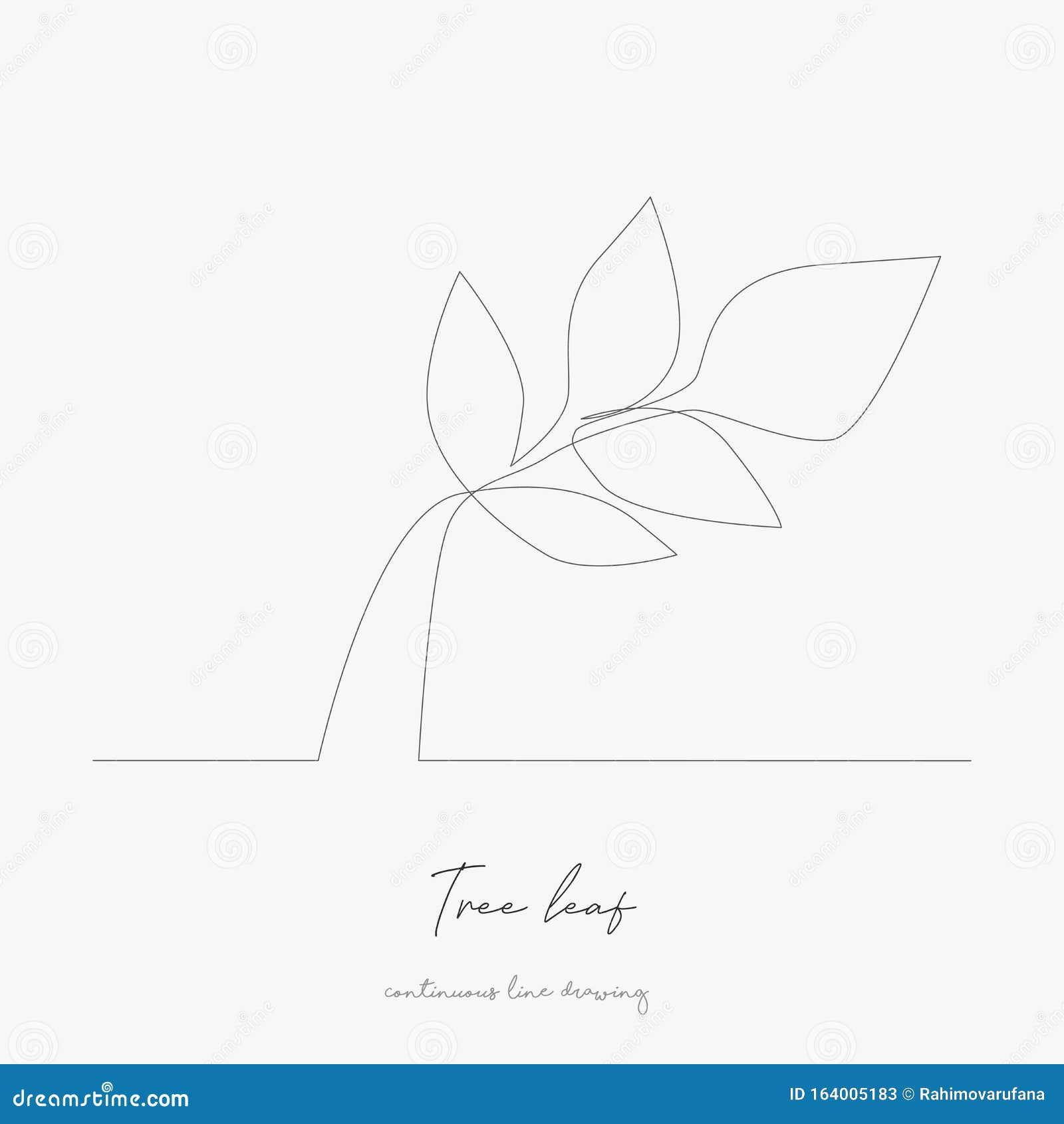 Continuous Line Drawing. Tree Leaf. Simple Vector Illustration. Tree ...