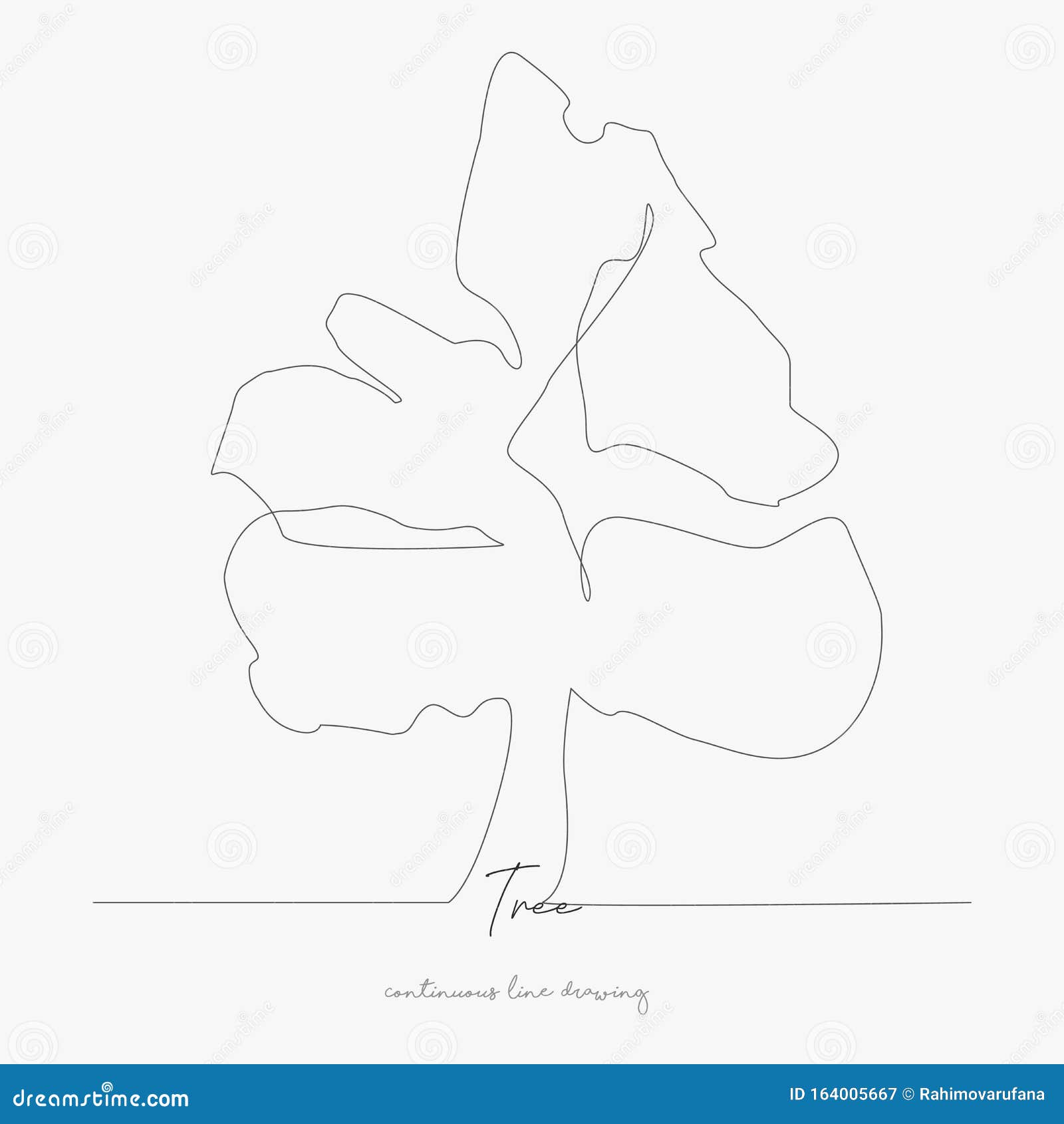 Continuous Line Drawing. Tree. Simple Vector Illustration. Tree Concept ...