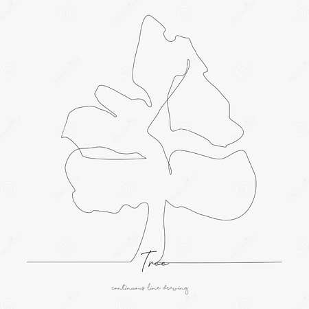 Continuous Line Drawing. Tree. Simple Vector Illustration. Tree Concept ...