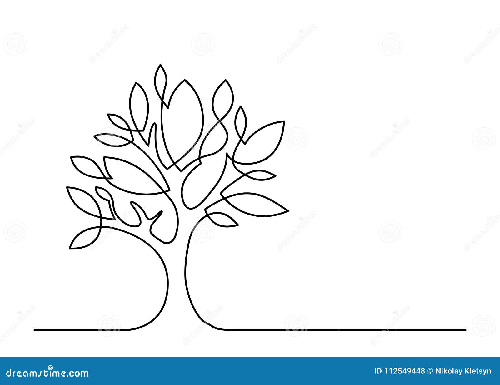 One line tree stock illustration. Illustration of conceptual - 112549448