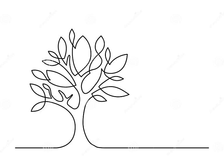 One line tree stock illustration. Illustration of conceptual - 112549448