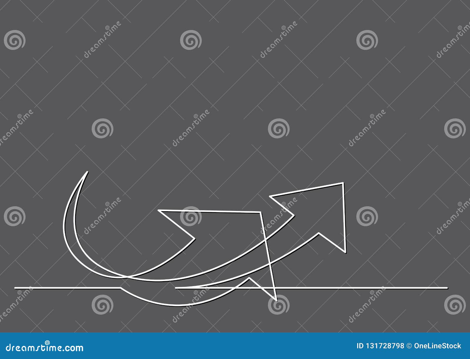 Continuous Line Drawing of Two Arrows Stock Vector - Illustration of ...