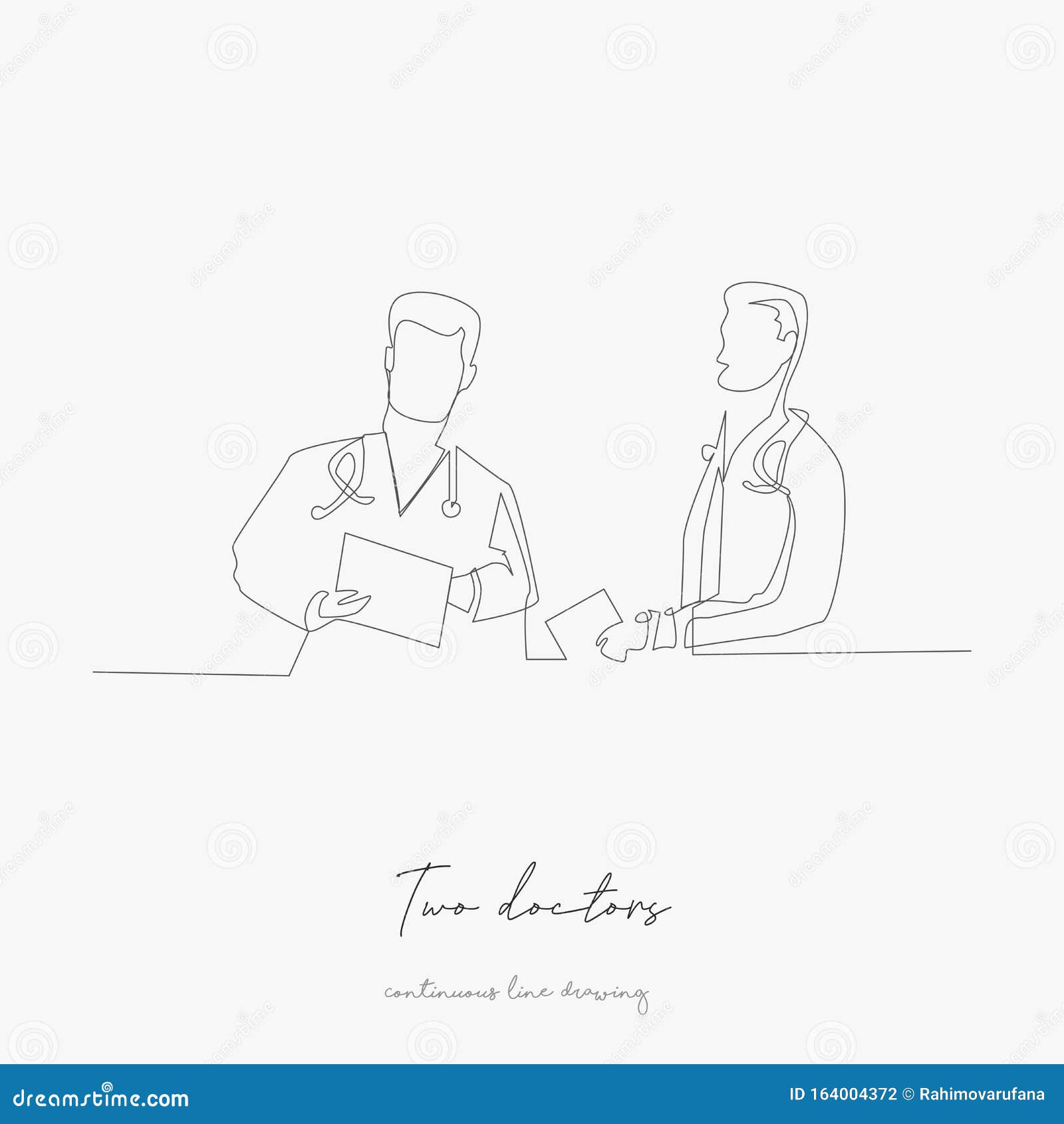 Continuous Line Drawing. Two Doctors. Simple Vector Illustration. Two ...