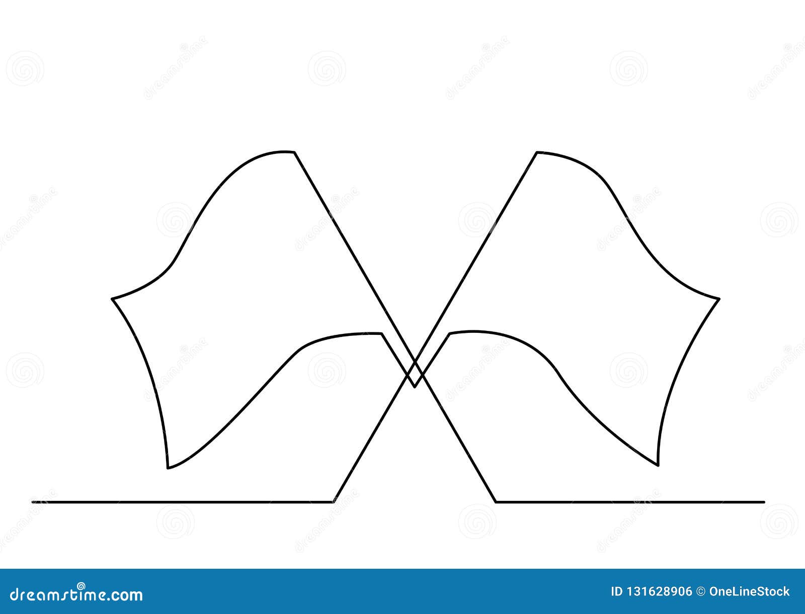 Continuous Line Drawing of Two Flags Stock Vector - Illustration of ...