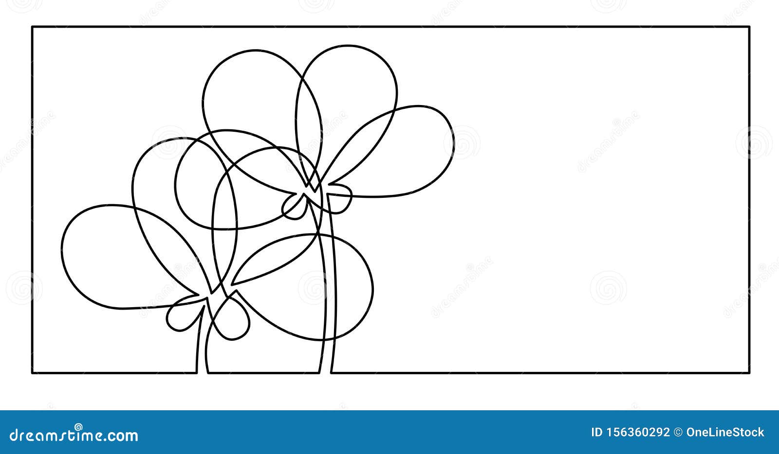 Continuous Line Drawing of Two Flowers Greetings Card Design Stock ...