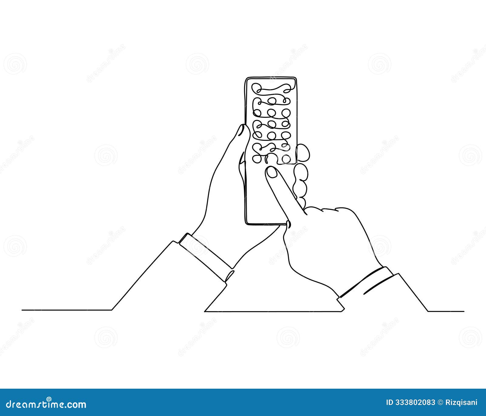 Continuous Line Drawing Of Two Hands Holding A Remote Control And ...