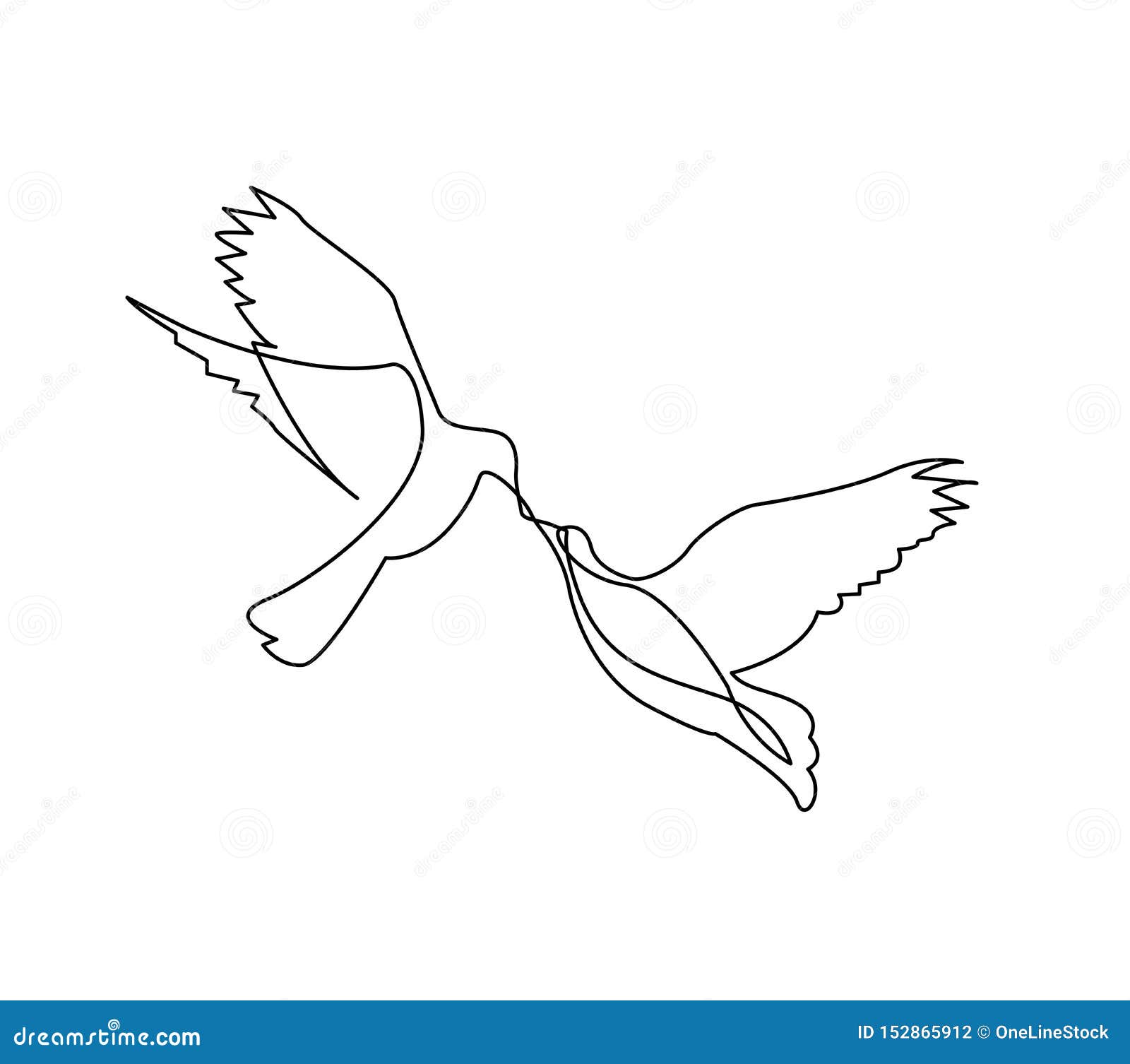 Continuous Line Drawing of Two Love Birds Flying Connecting Together ... Continuous Line Drawing of Two Love Birds Flying Connecting Together ...