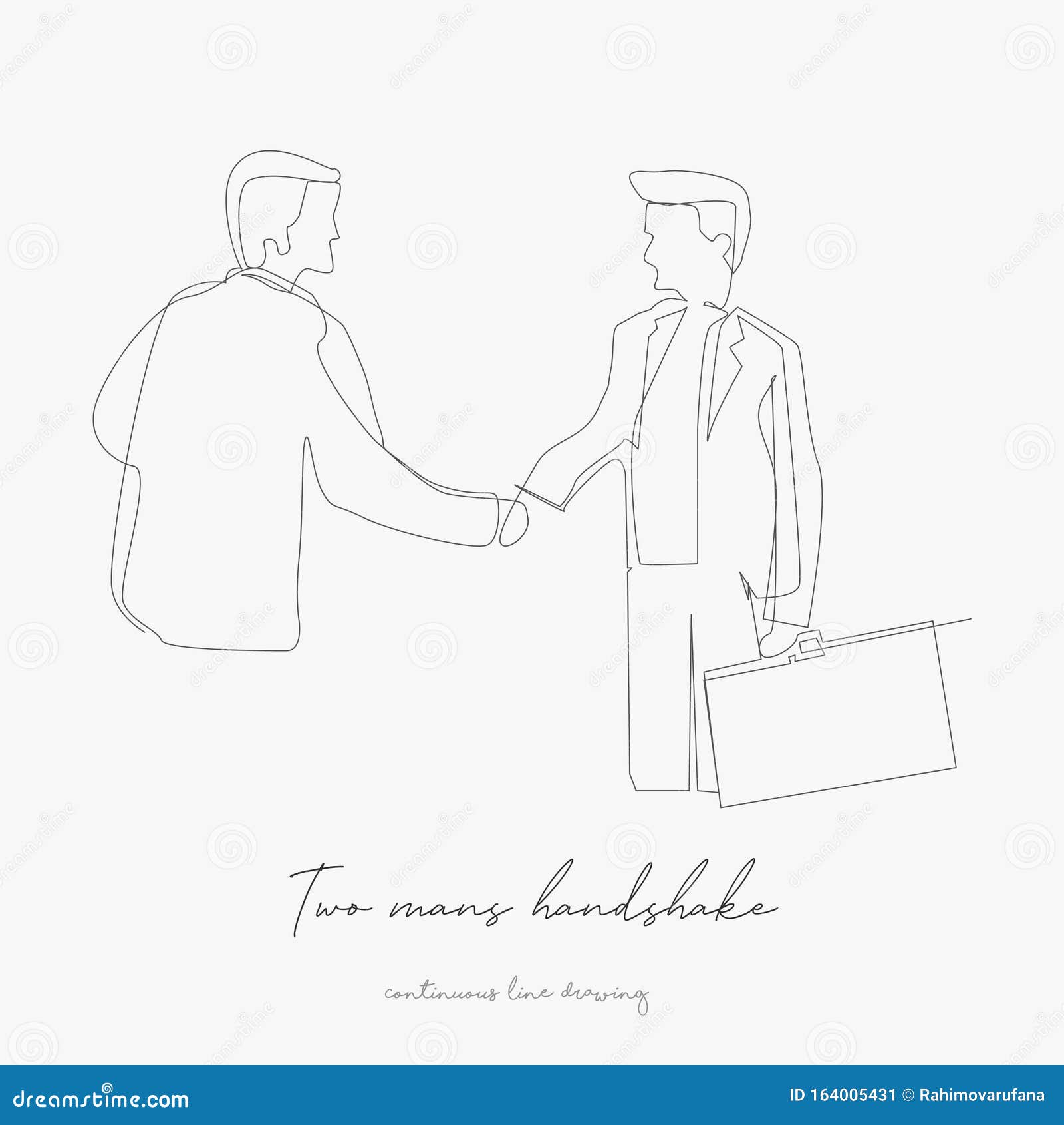 Continuous Line Drawing. Two Mans Handshake. Simple Vector Illustration ...