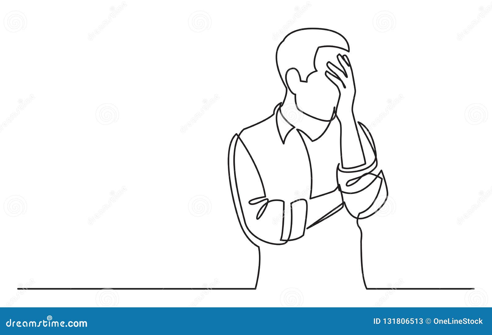 Continuous Line Drawing of Upset Man in Trouble Stock Vector ... Continuous Line Drawing of Upset Man in Trouble Stock Vector ...