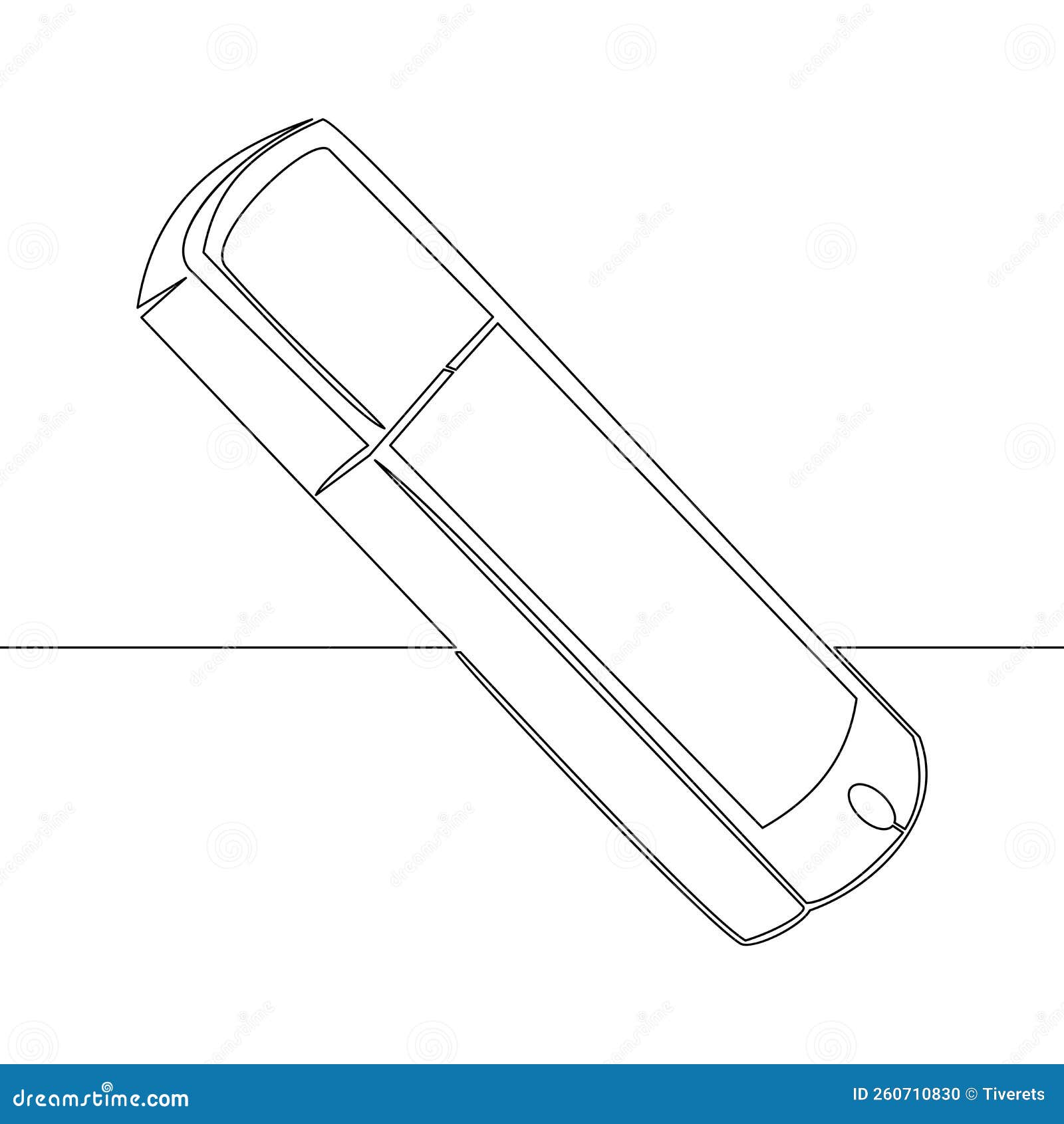 Continuous Line Drawing USB Flash Drive Icon Vector Illustration ...