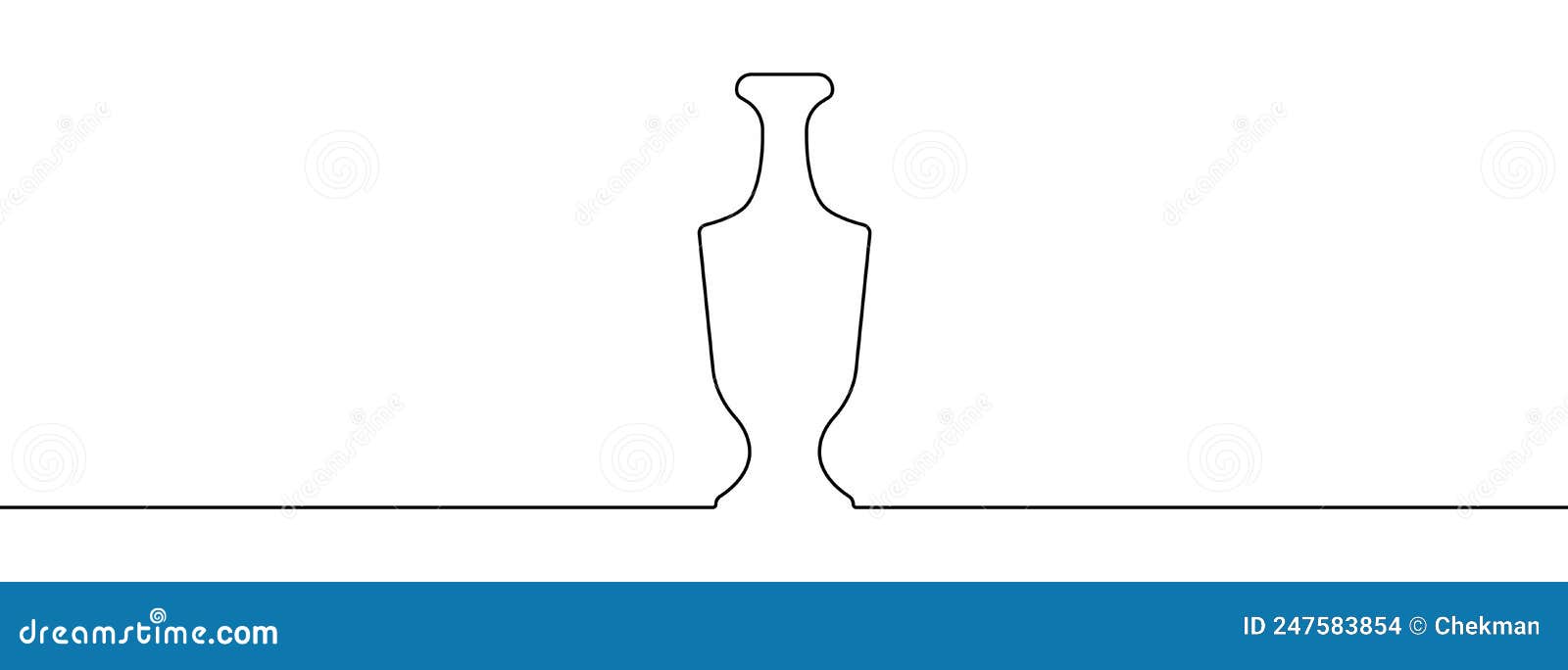 Continuous Line Drawing of Vase. Linear Drawing of a Vase Stock Vector ...