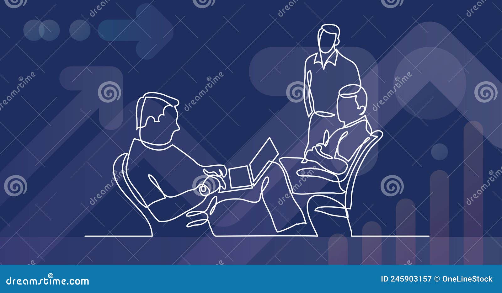 Continuous Line Drawing of Job Interview Stock Vector - Illustration of ...