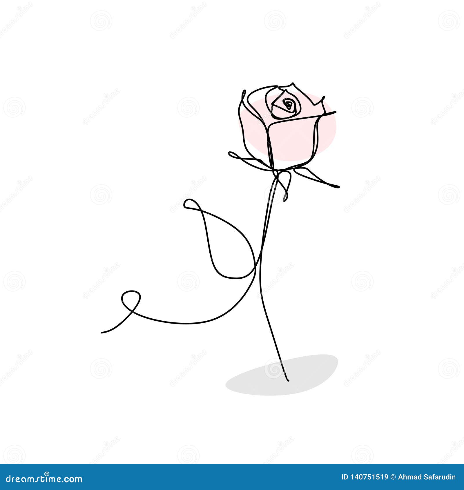 Continuous Line Drawing Vector of Rose Flower Romantic Symbol Minimal ...