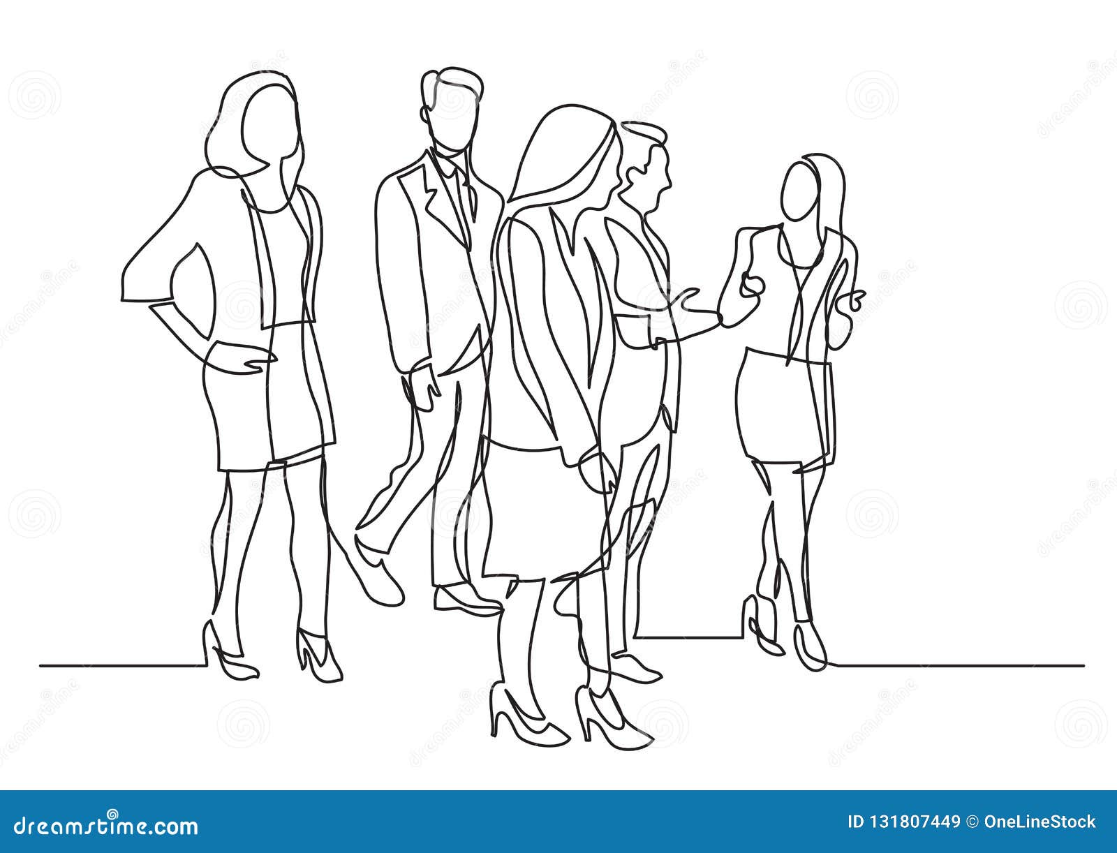 Continuous Line Team Walking Stock Illustrations – 157 Continuous Line ...