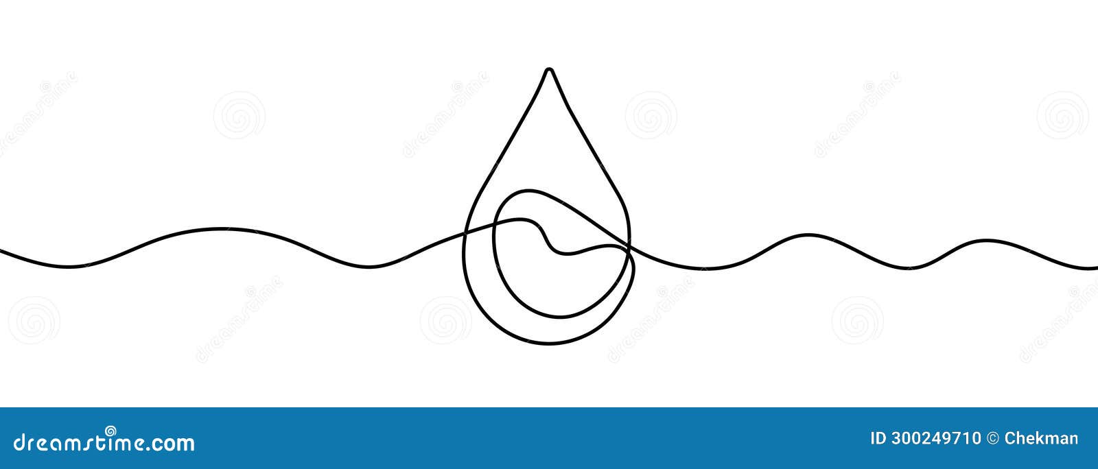 Continuous Line Drawing of Water Drop. Single Line Water Drop Icon ...