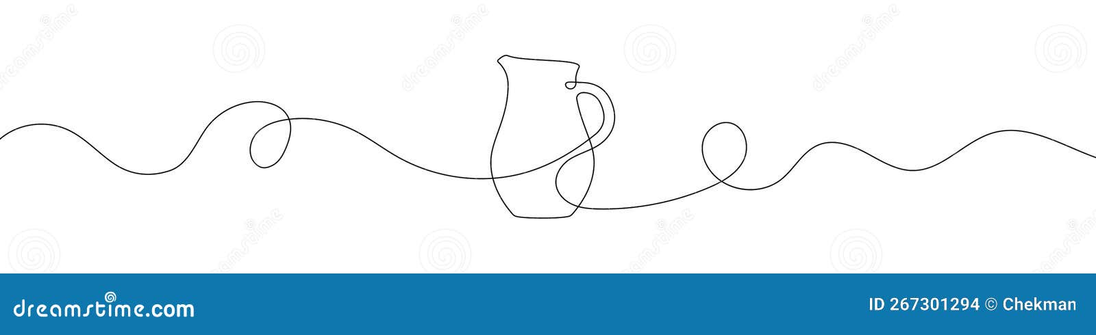 Continuous Line Drawing of Water Jug. Line Art of Jug Stock Vector ...