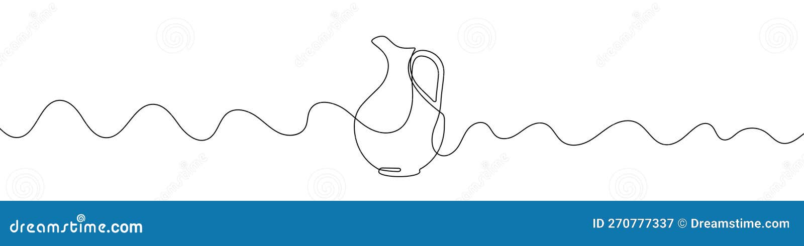 Continuous Line Drawing of Water Jug. Line Art of Jug Stock ...