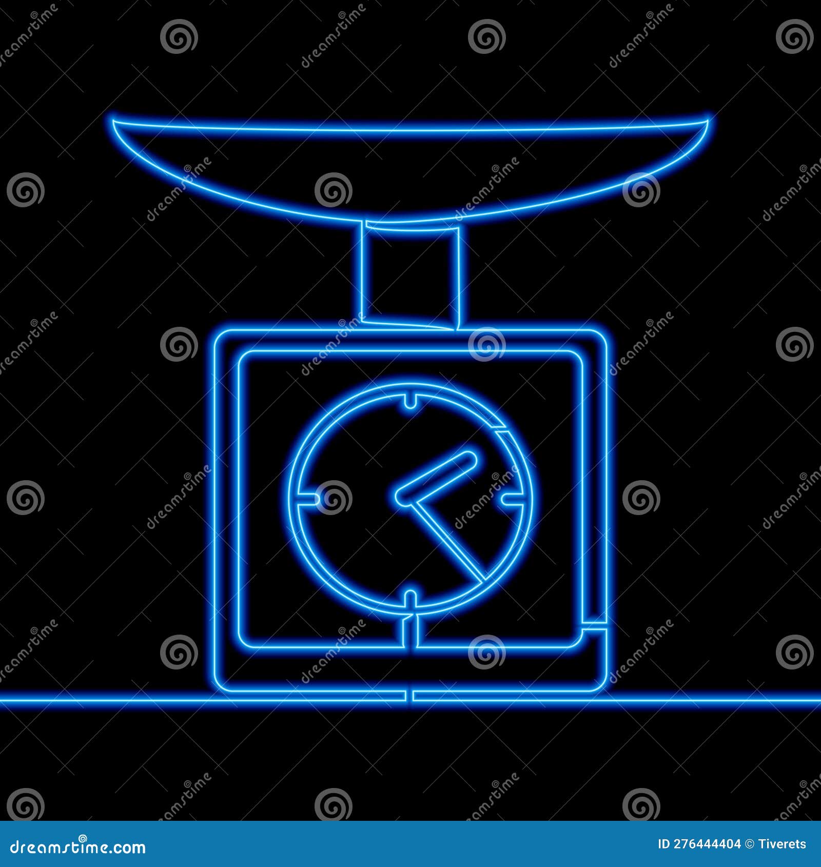 Continuous Line Drawing Weight Scale Kitchen Appliances Measuring Tool ...