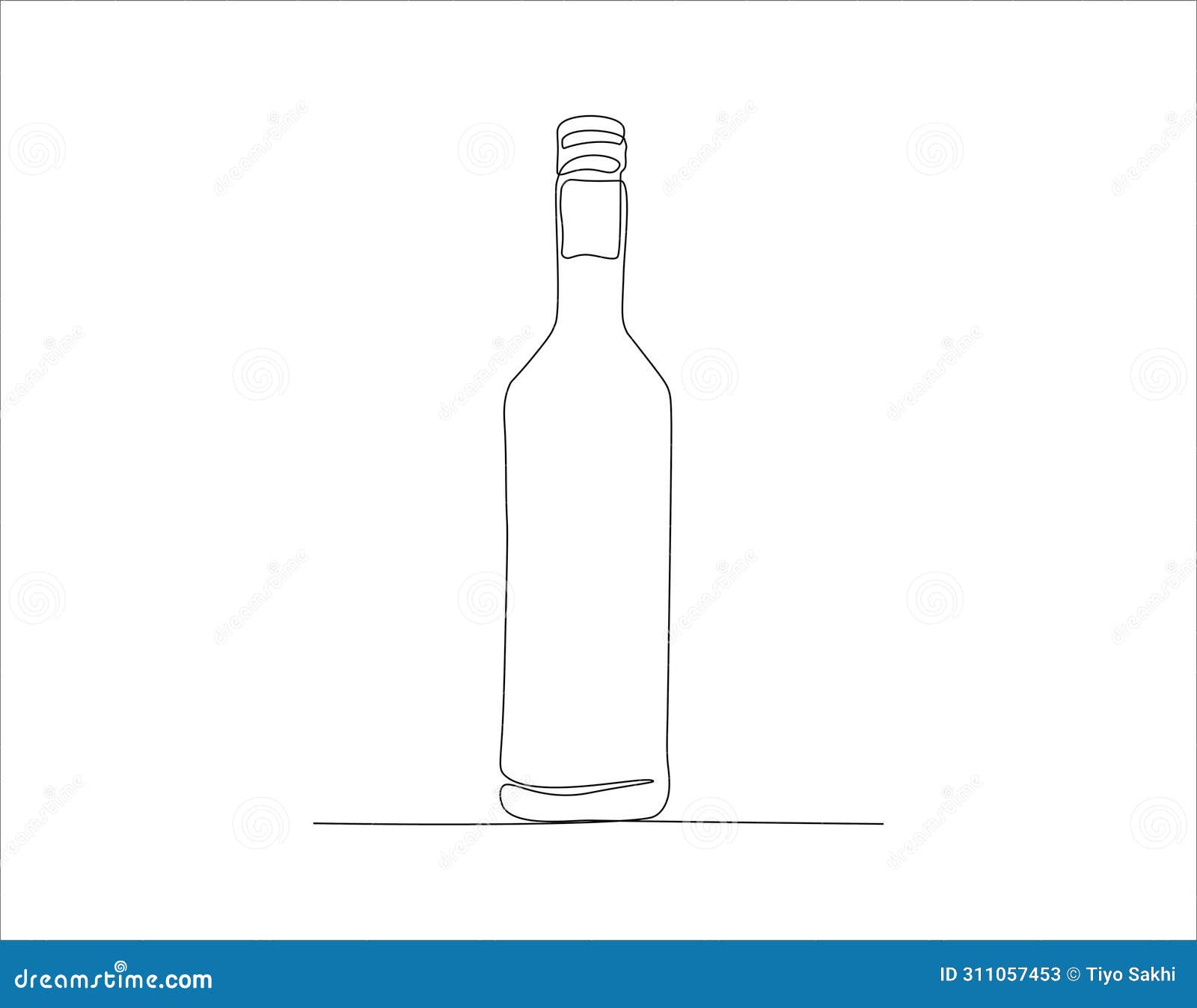 Continuous Line Drawing of Wine Bottle. One Line of a Bottle of Wine ...