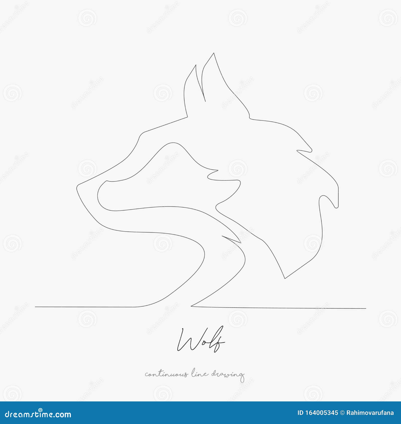 Continuous Line Drawing. Wolf. Simple Vector Illustration. Wolf Concept ...
