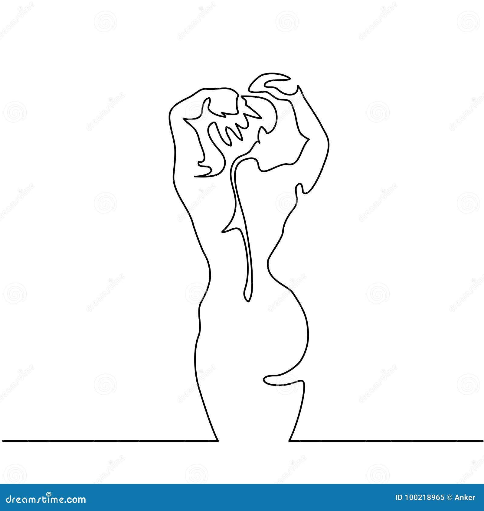 Woman sitting back stock vector. Illustration of continuous - 100218965