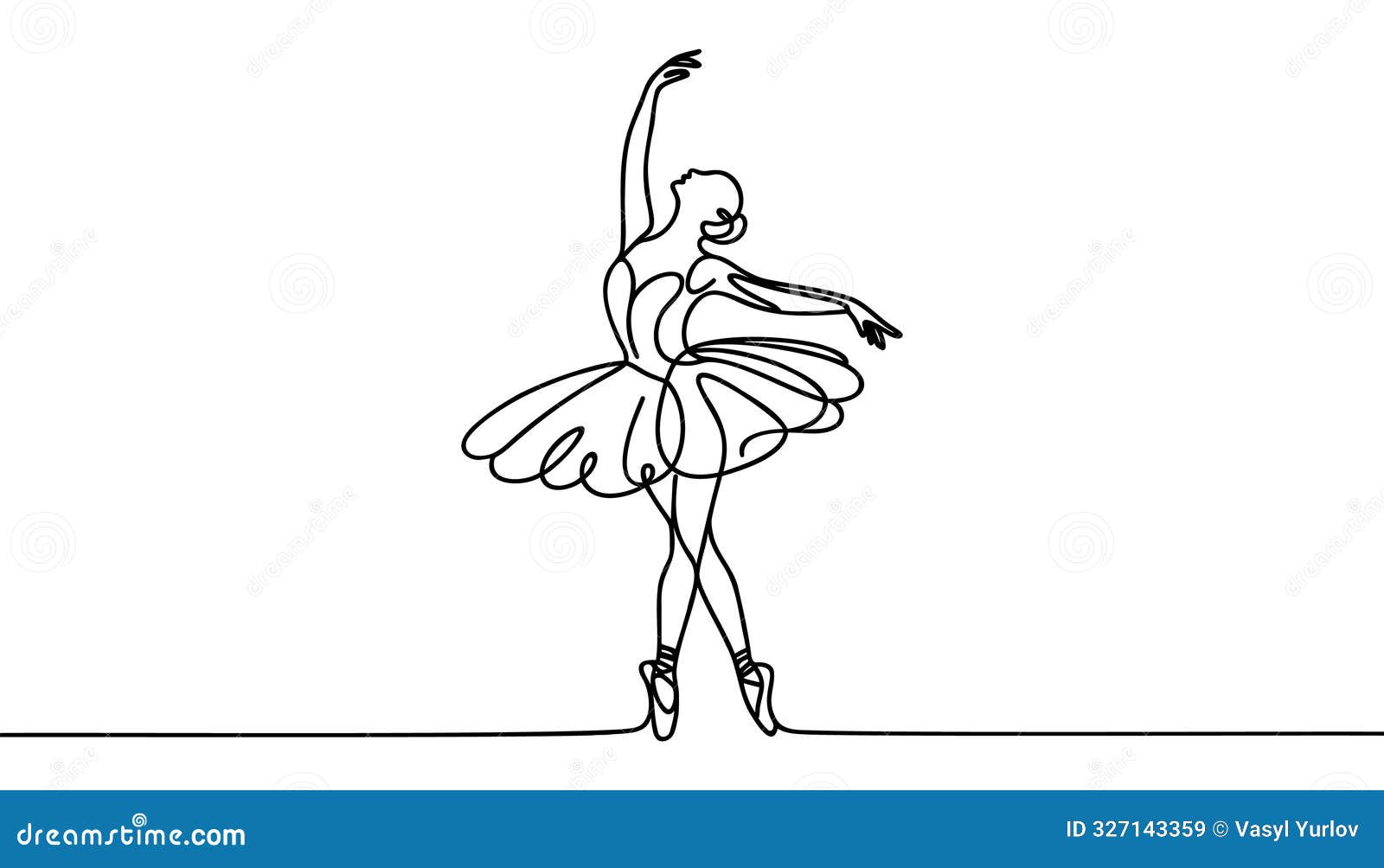 Continuous Line Drawing of Woman Ballet Dancer Stock Illustration ...