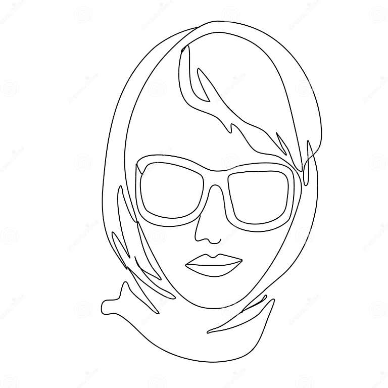 Continuous Line Drawing Woman Portrait Beauty Woman Face One Line